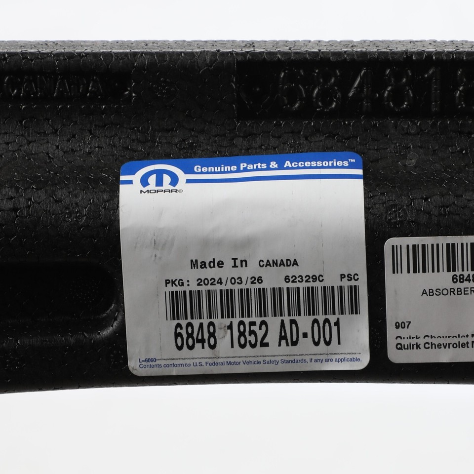 2022-2024 JEEP GRAND CHEROKEE FRONT BUMPER ENERGY ABSORBER MOPAR ...