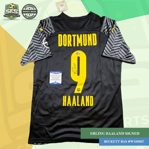 Erling Haaland Signed Dortmund 2021 Away Yellow Number No9 Jersey W ...