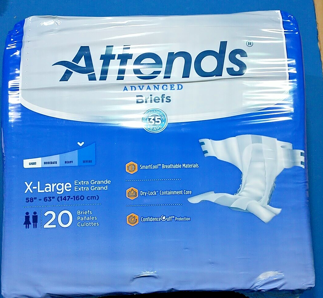 60 Attends Advanced Briefs XL You get 3 packs of 20 | eBay