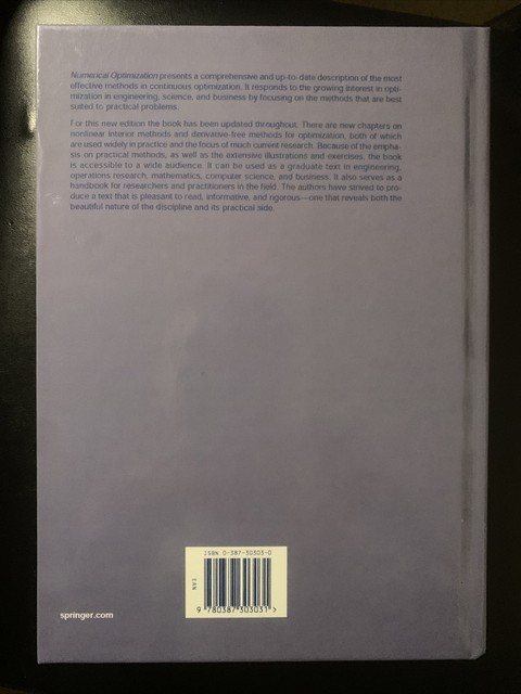 Springer Series in Operations Research and Financial Engineering Ser.: Numerical Optimization by ...