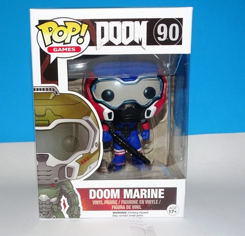 FUNKO POP GAMES DOOM #90 DOOM MARINE BLUE (AMERICAN HERO) +P/Prot | eBay