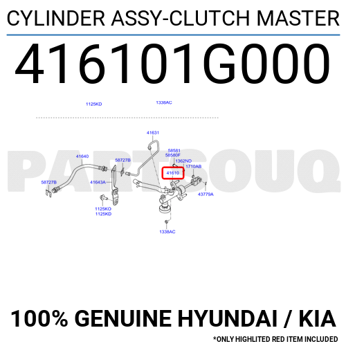 416101G000 Genuine Hyundai / KIA CYLINDER ASSY-CLUTCH MASTER | eBay