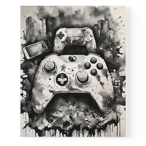 Gamer Gaming Watercolour Print Wall Art 16 x 20 Poster Unframed ...