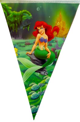 LITTLE MERMAID PRINCESS ARIEL PARTY FLAG BANNER BUNTING PARTY ...