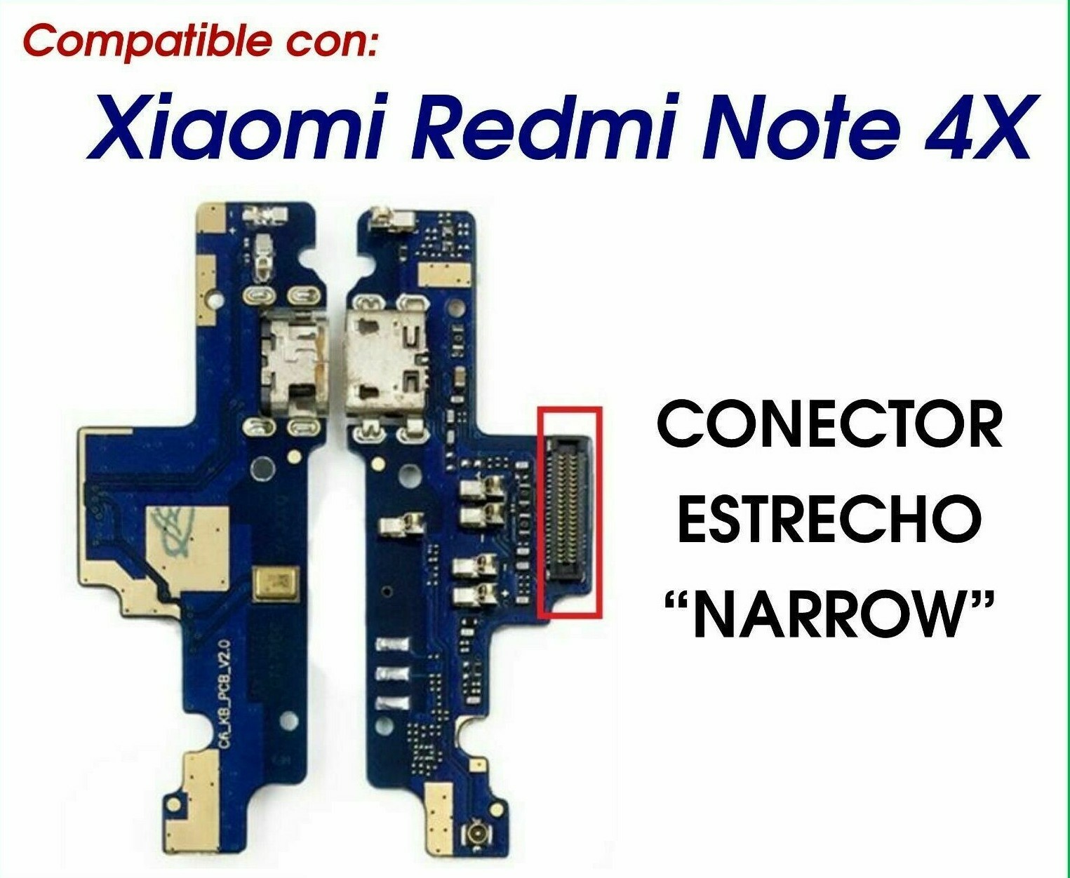 Scheda MICRO USB + microfono XIAOMI Redmi Note 4x c6_kb_pcb_v2.0 X ...
