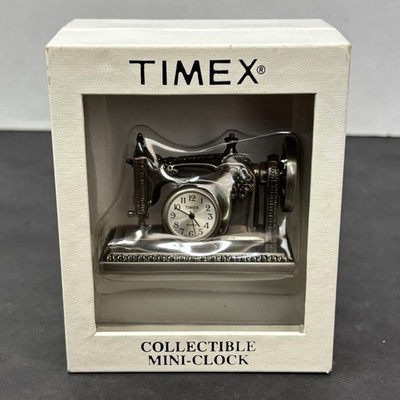 Timex Collectible Mini Clock Sewing Machine Quartz Desk Display Japan ...