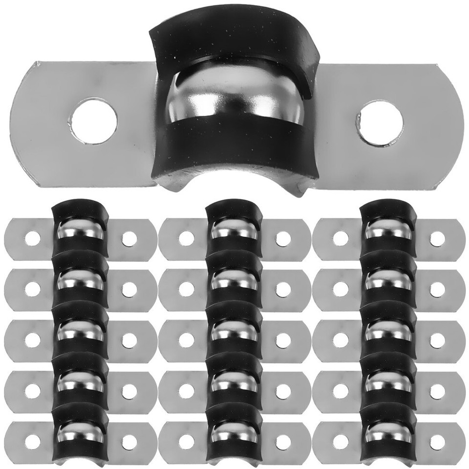 20 Pcs Wire Clamp Stainless Steel Rubber Strip Riding Card Cable Clips ...