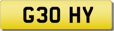 HY 3 OHY THIRTY 30 INITIALS Private CHERISHED Registration Number Plate ...