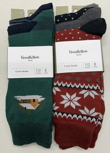 Goodfellow Men’s Crew Socks Shoe Size 7-12 2 Packs Of 3 Multicolored | eBay