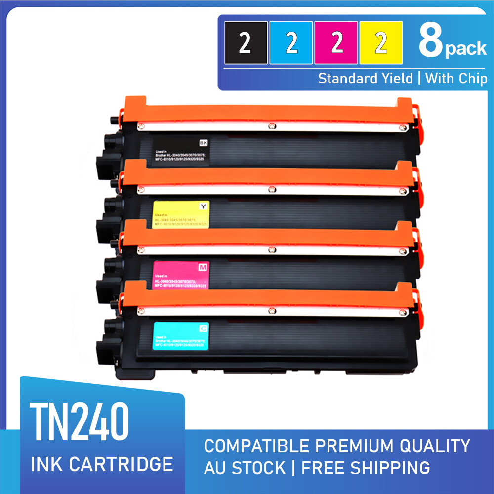 8x TN-240 Toner for Brother Printer MFC-9325 MFC9125 HL-3040CN MFC ...