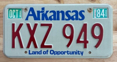 Arkansas 1984 License Plate # KXZ 949 | eBay