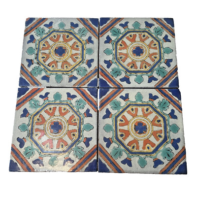Davies & McDonald D&M Tile Lot of 4 Lg 8"x8" Moorish Terra Cotta 1928 ...