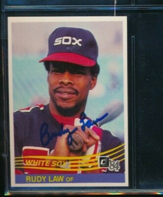 1984 Donruss #257 Rudy Law signed autograph dead centered sharpie sig ...