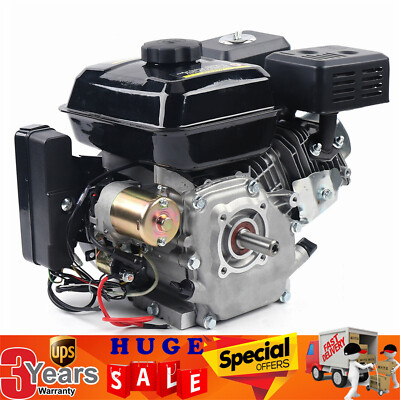 212cc 4-Stroke 7.5 HP Electric Start Horizontal Engine Go Kart Gas ...