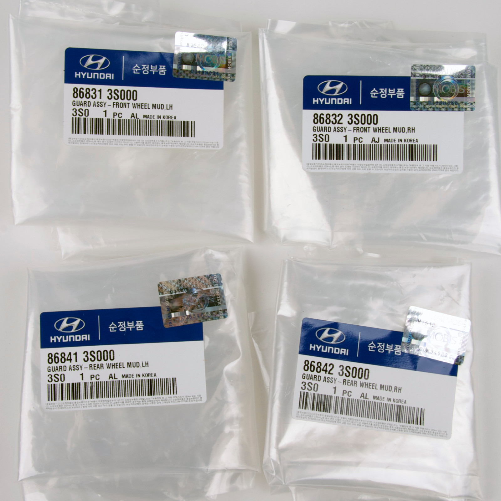 (Front & Rear) Genuine Mud Guards compatible with 2011-13 Sonata 86831 ...