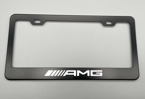 Laser Engraved Mercedes Benz AMG Stainless Steel Black License Plate ...
