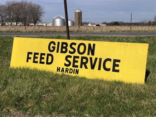 Gibson Feed Service (94x22.5) Feed Store Sign, Vintage Metal ...