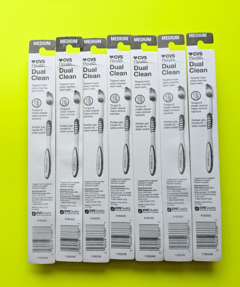 CVS HEALTH Dual Clean Medium Manual Toothbrush Bundle - Lot of 7 | eBay