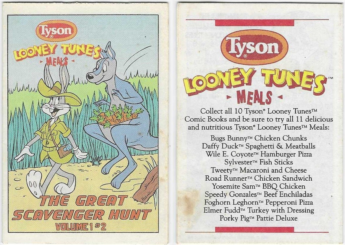 Looney Tunes Tyson Meals Cards Warner Bros Cards Etsy