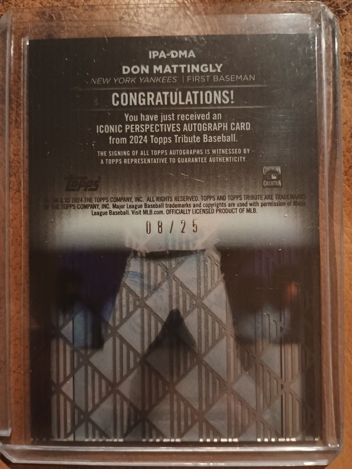 2024 Topps Tribute Perspectives 08of 25 Don Mattingly Auto | eBay