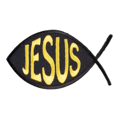 Jesus Fish Black & Yellow Patch, Christian Patches | eBay