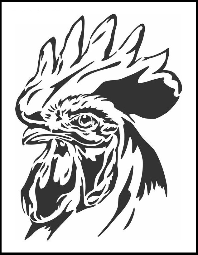 7.5"x10" Clear Plastic Stencil - Rooster (MH119)* | eBay