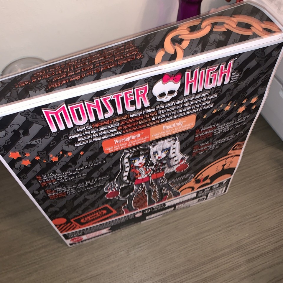 Monster High Meowlody & Purssephone Werecat Twins Creeproduction Doll 2 ...