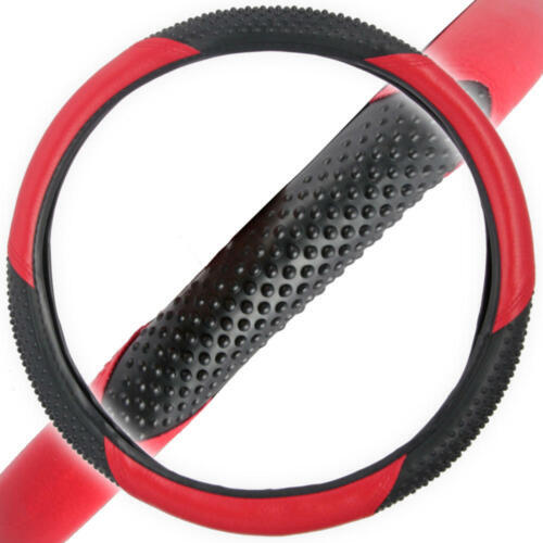 BDK Sports Grip Steering Wheel Cover 14.5-15.5 Inches Universal Fit Red ...