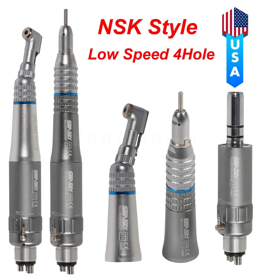 Dental Slow Speed Push/Latch Contra Angle Straight Air Motor Handpiece ...