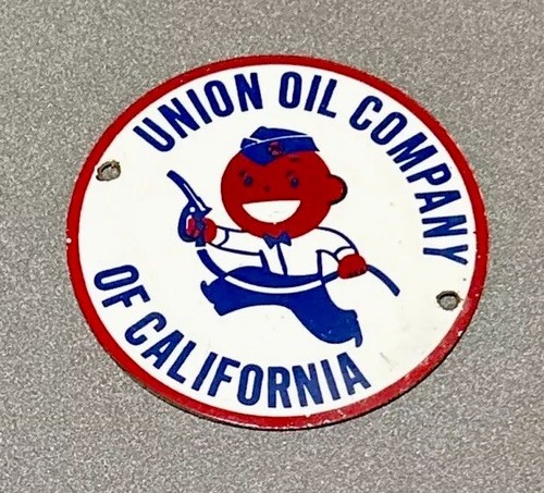 VINTAGE UNION OIL COMPANY CALIFORNIA PORCELAIN SIGN CAR GAS TRUCK ...