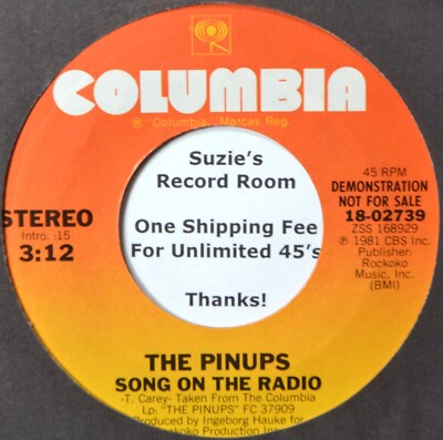 The Pinups Song on the Radio Pop Rock Girl Group 80's NM 45 7" Vinyl ...