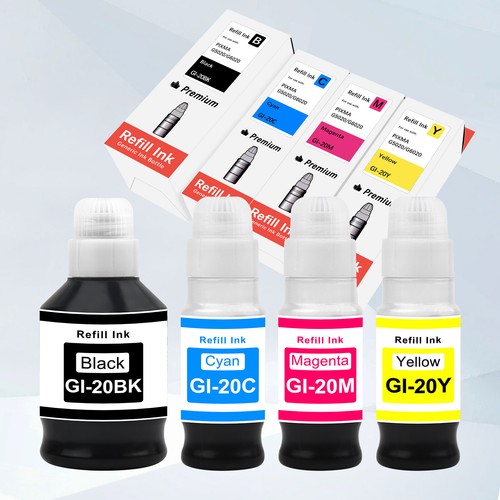 GI-20 Ink Bottles Refill Kit Replacement for Canon MegaTank G7020 G5020 ...