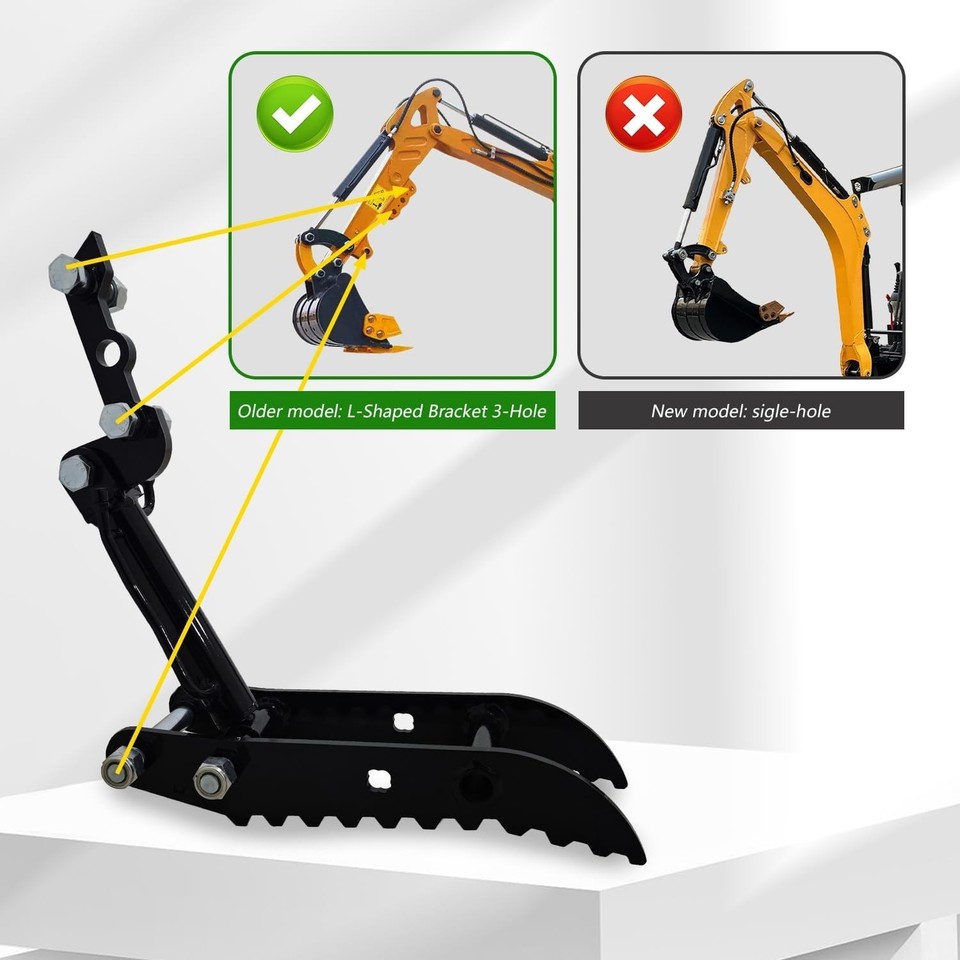 L-Shaped Hydraulic Thumb Clip Clamp For Mini Excavators Small Digger ...