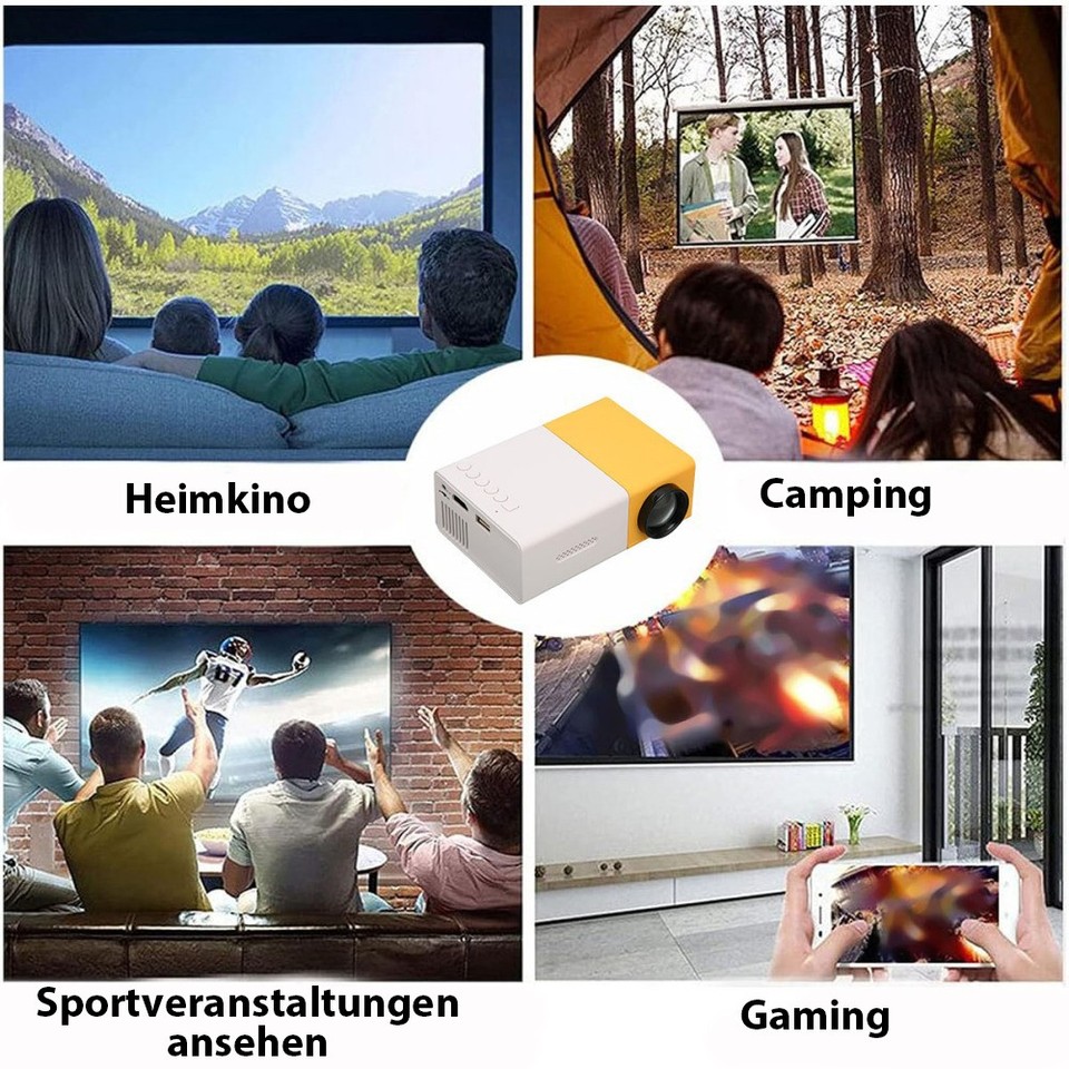 Beamer Projektor 1080P Mini Tragbar Heimkino für iOS/Android TV ...