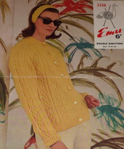Vintage Emu Knitting Pattern Lady's DK Cardigan & Headband No 2330 ...