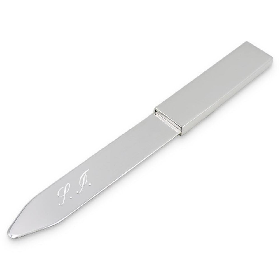 Customizable Sterling Silver Letter Opener Paper Knife with Rectangular ...