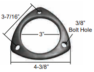 3" Header To 2.5"OD 12" Long 409 Stainless 1 O2 Bung 3 Bolt Flange ...