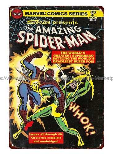 wall art SPIDER MAN 1977 comics metal tin sign | eBay