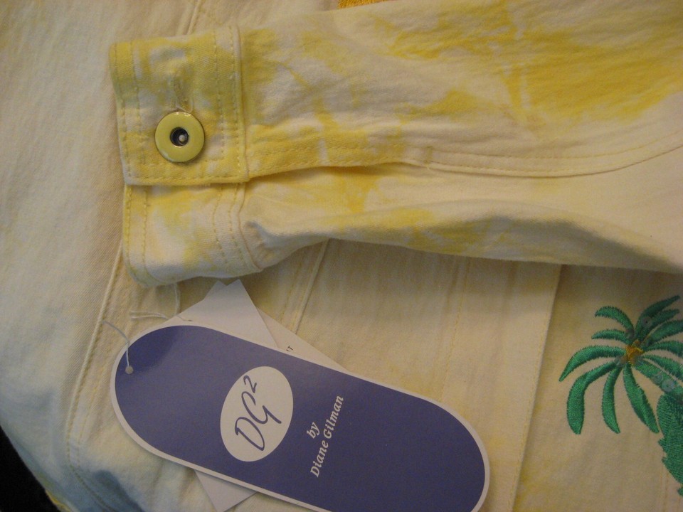 D2 by Diane Gilman Yellow Denim Jacket Size 1X NWT | eBay