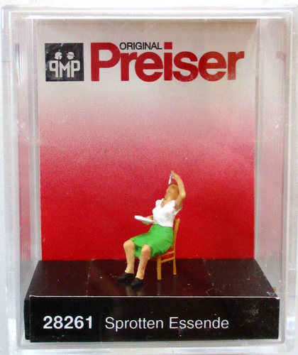 NEW ! HO Preiser Figure 28261 WOMAN SITTING on CHAIR EATING FISH | eBay