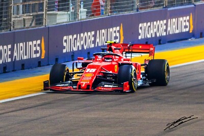 Charles Leclerc Ferrari F1 Canvas Art Print w Pre-Printed Autograph ...