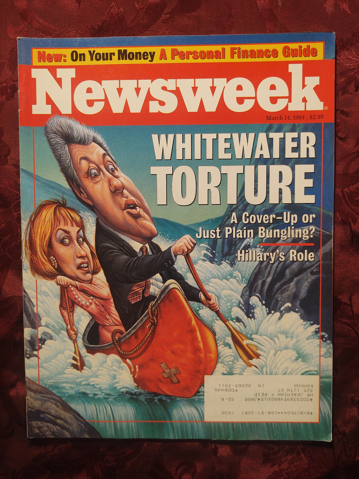 NEWSWEEK March 14 1994 Bill Hillary Clinton Whitewater Israel Peace | eBay