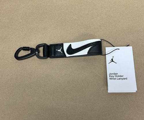 Nike Air Jordan Trophy Key Holder Keychain Wrist Black/White Lanyard | eBay