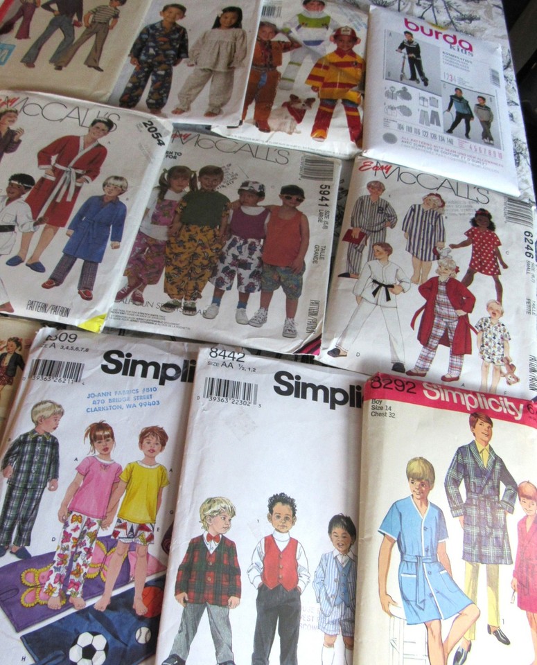 Mixed LOT 24 BOYS Tot to Teen 40s to Current Sewing Patterns Pajamas ...
