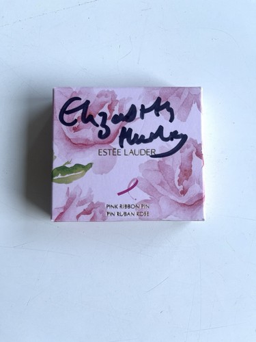 Elizabeth Hurley 2024 Signed Autograph - Pink Ribbon Pin With Box - New ...