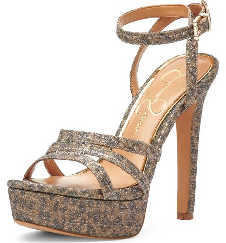 Jessica Simpson Balina Gold Platform Dress High Heel Formal Open Toe ...