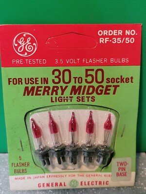GE General Electric Merry Midget Lights Replacement Flasher Bulbs 2 Pin ...