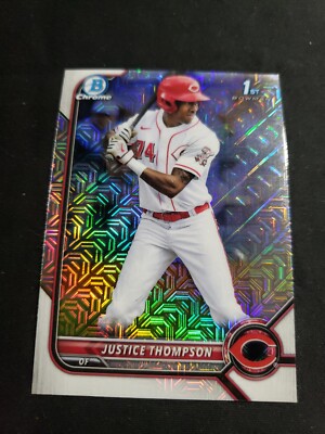 Justice Thompson 2022 1st Bowman Chrome Mojo Refractor BCP-59 ...