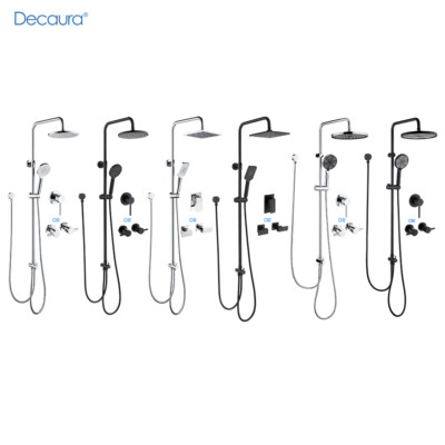 Decaura 8" 9" 10" Rain Shower Head Set Separate Water Inlet Wall Mixer ...