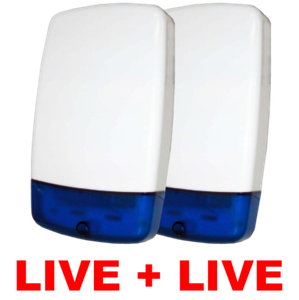 Twin Pack of Intruder Burglar Alarm Live Bell Box External Sounder ...